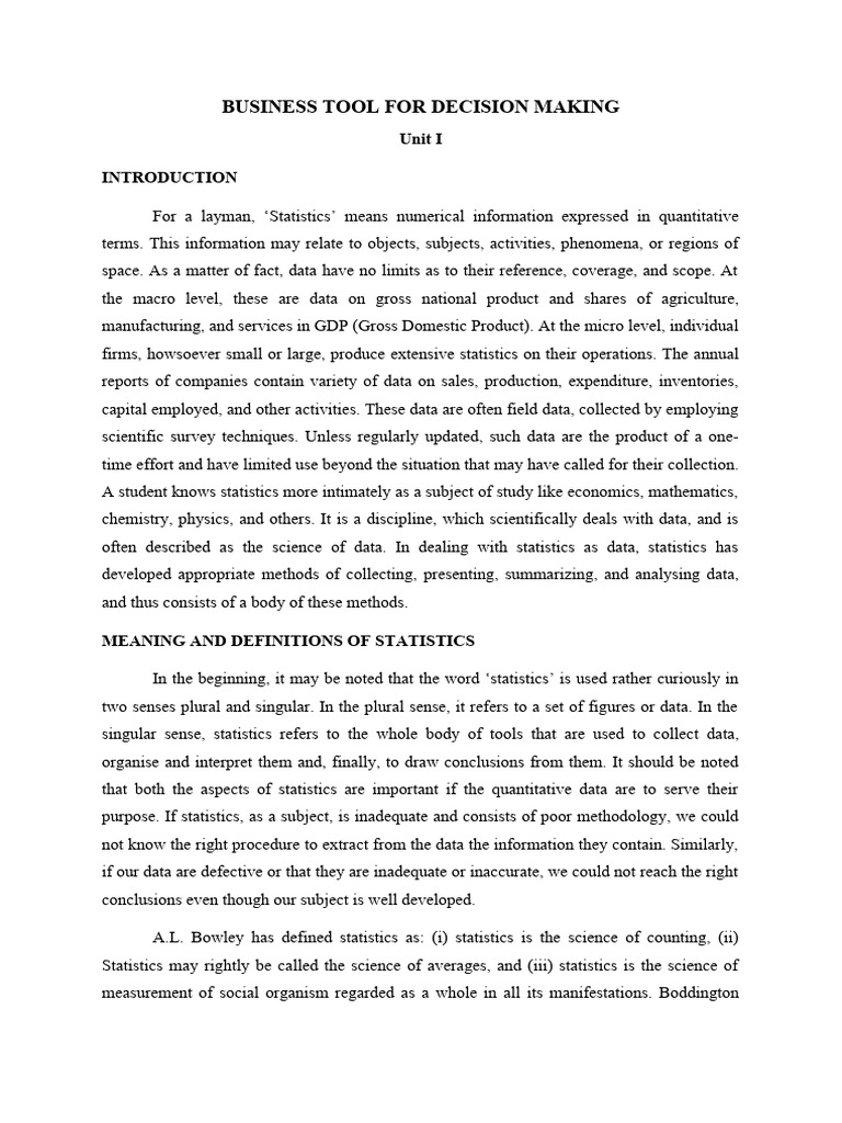 Business Tool For Decision Making | PDF | Mode (Statistics) | Mean