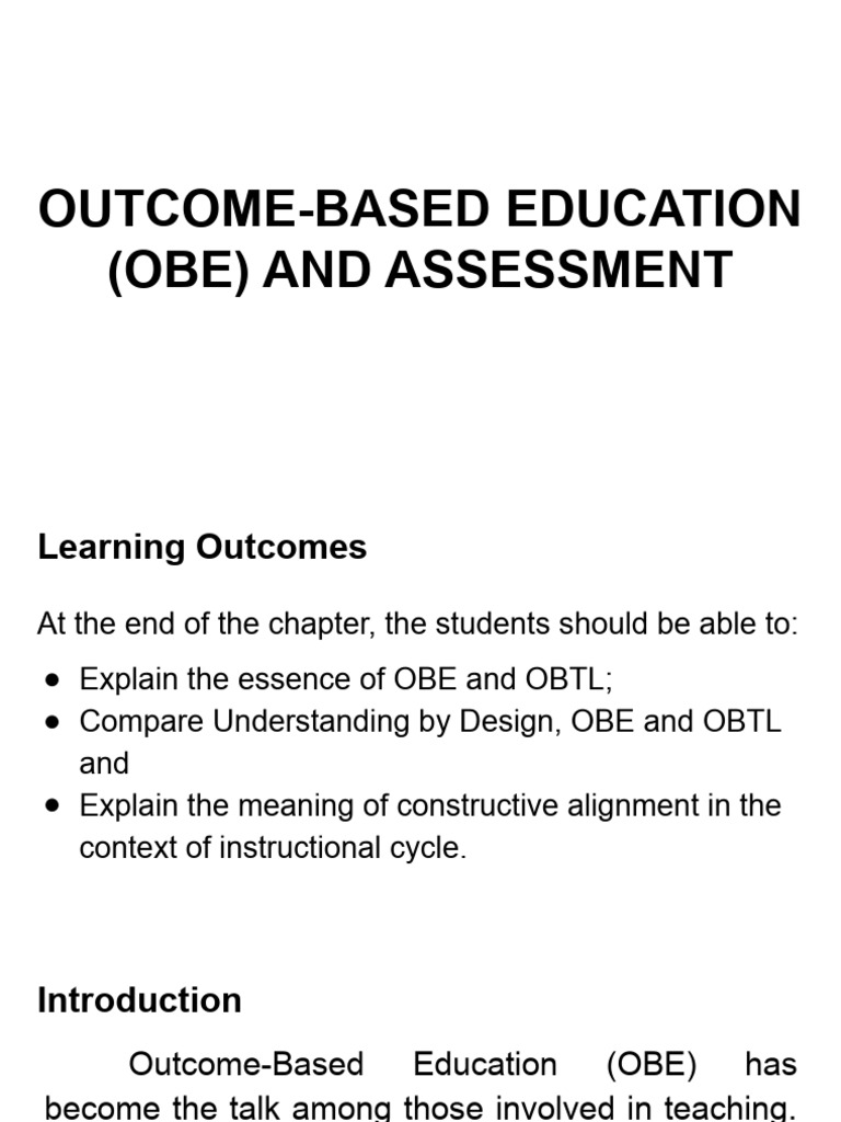 CPE106 2 Outcome Based Education and Assessment | PDF | Educational ...