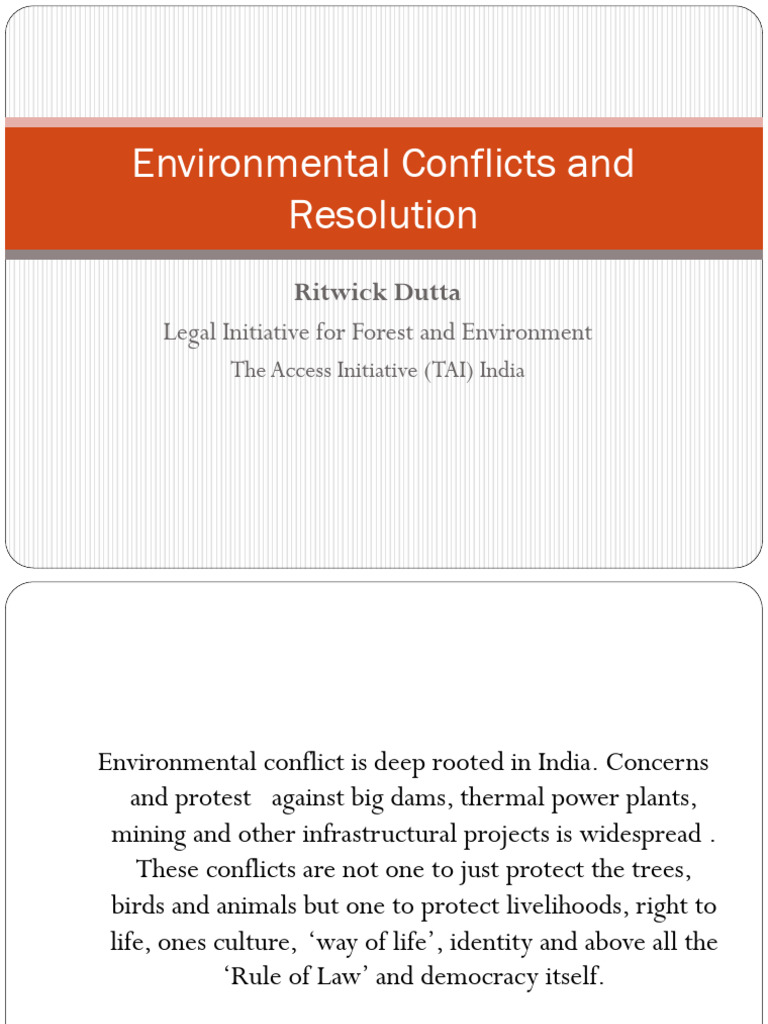 Environmental Conflicts and Resolution Dutta | PDF