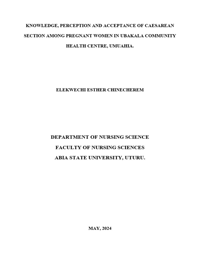 Caesarean Section Acceptance in Ubakala | PDF | Attitude (Psychology ...