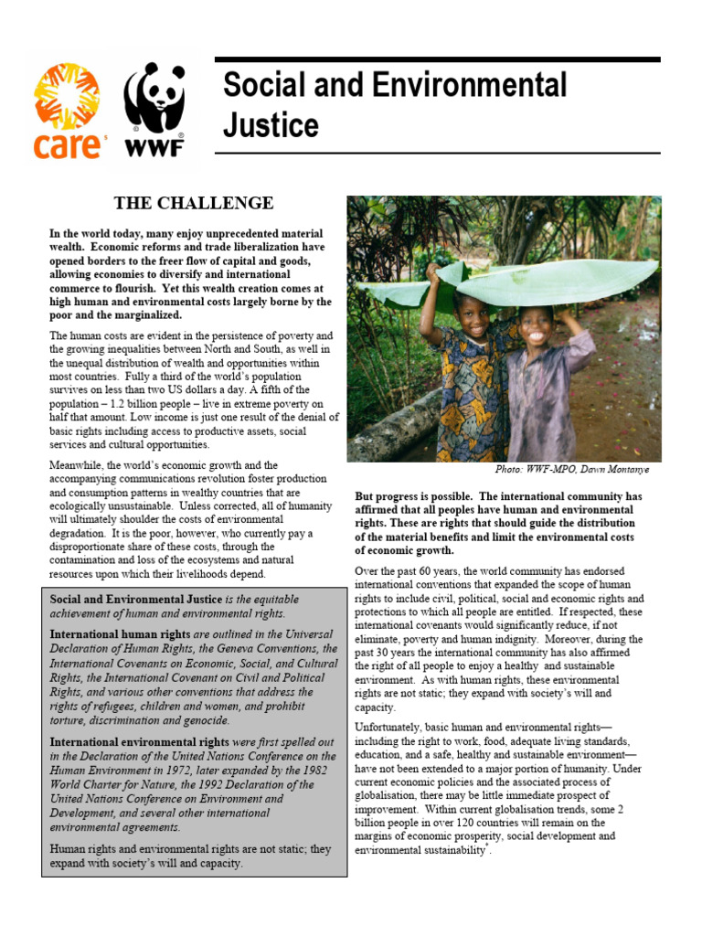 Social and Environmental Justice: The Challenge | PDF | Poverty ...