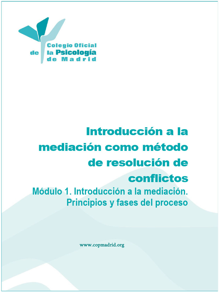 Módulo 1. Introducción principios y fases | PDF | Mediación | Conflicto (proceso)