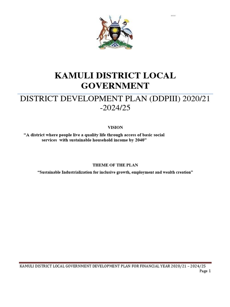 Kamuli District DDP III 2020 - 2025 - 0 | PDF | Infrastructure ...