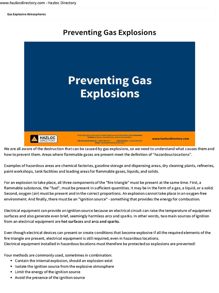 Preventing Gas Explosions | PDF