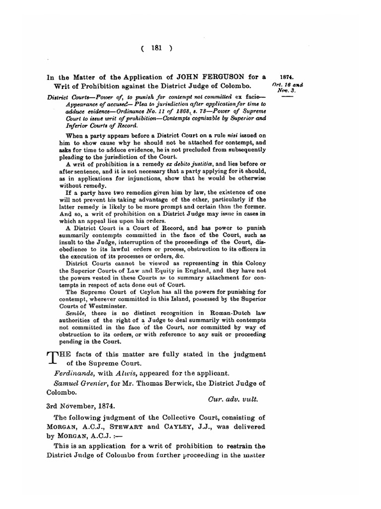 NLR V 01 in The Matter of The of JOHN FERGUSON For A Writ of ...