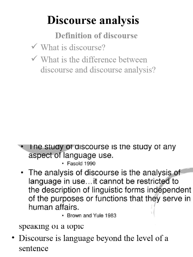 Discourse analysis PPT | PDF