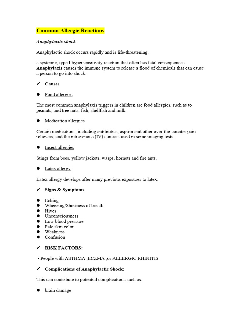 Boado, M.A (Common Allergic Reaction and Stinging Insect) | PDF | Allergy | Shock (Circulatory)