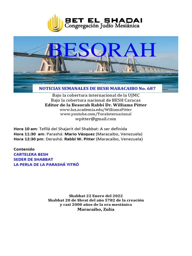 687 Besorah Del 22 de Enero de 2022 | PDF | Libro del éxodo | Salvación