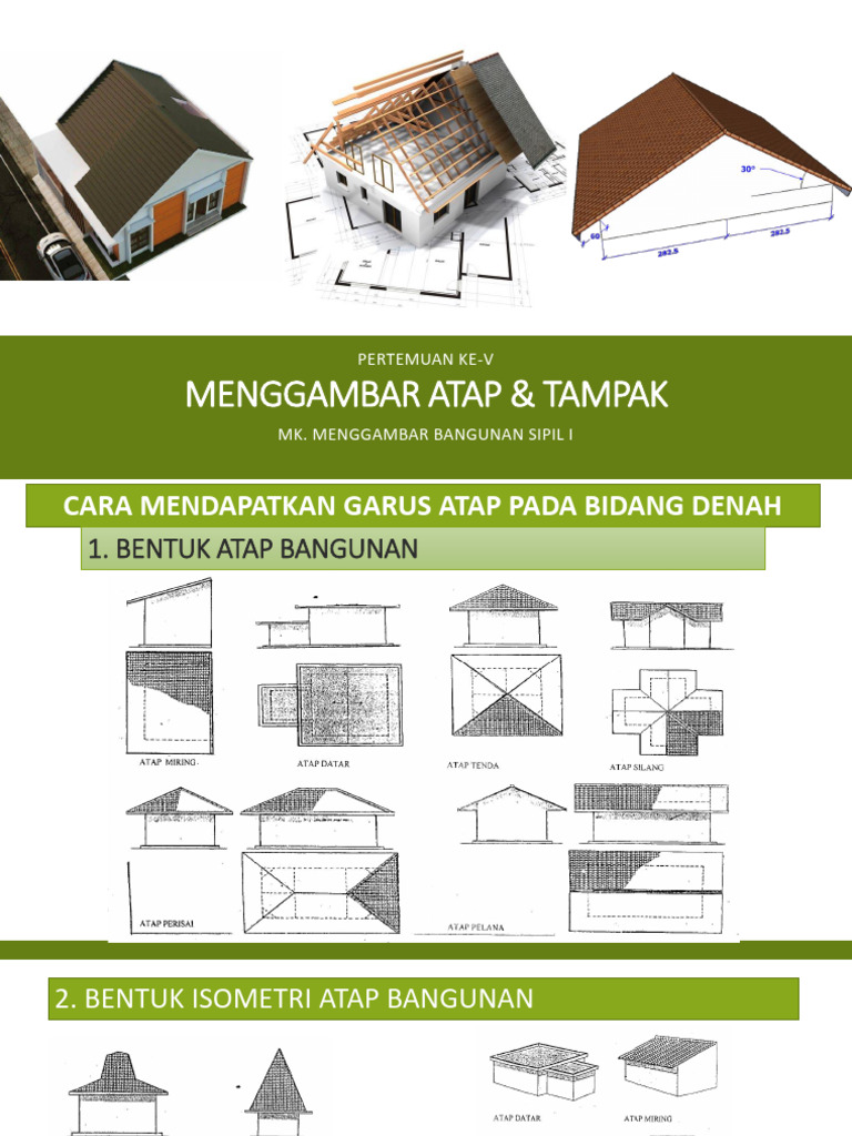 Teknik Menggambar Atap Bangunan | PDF | Griya & Taman