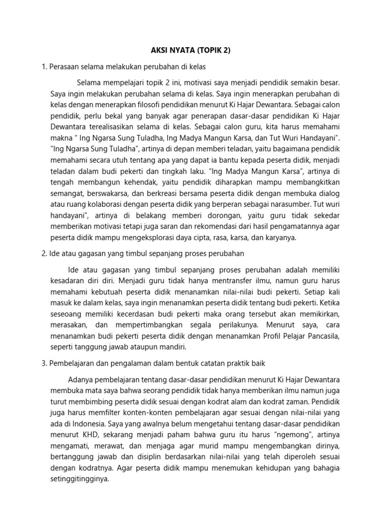 Aksi Nyata Topik 2 - Nur Rohman Dwi Prasetyo - Penjas B | PDF