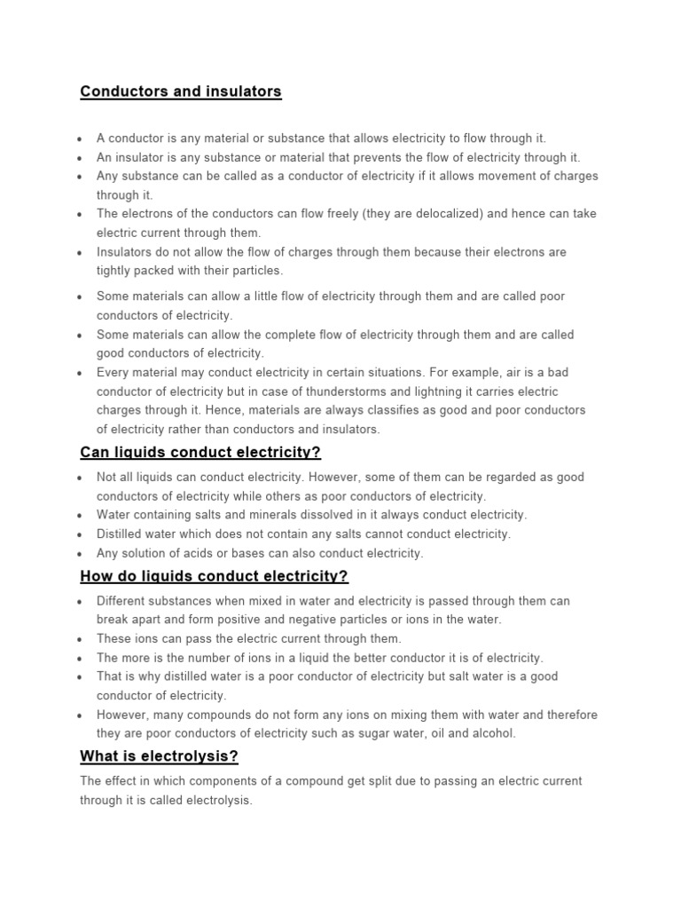 Class-8 Electricity | PDF | Electrode | Anode