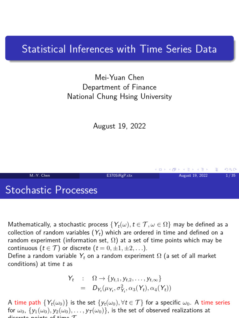 E370Stat Time | PDF | Stationary Process | Time Series
