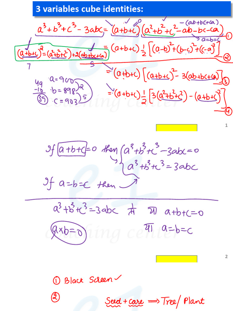 Cube Identities and Algebraic Expressions | PDF | Teaching Methods ...