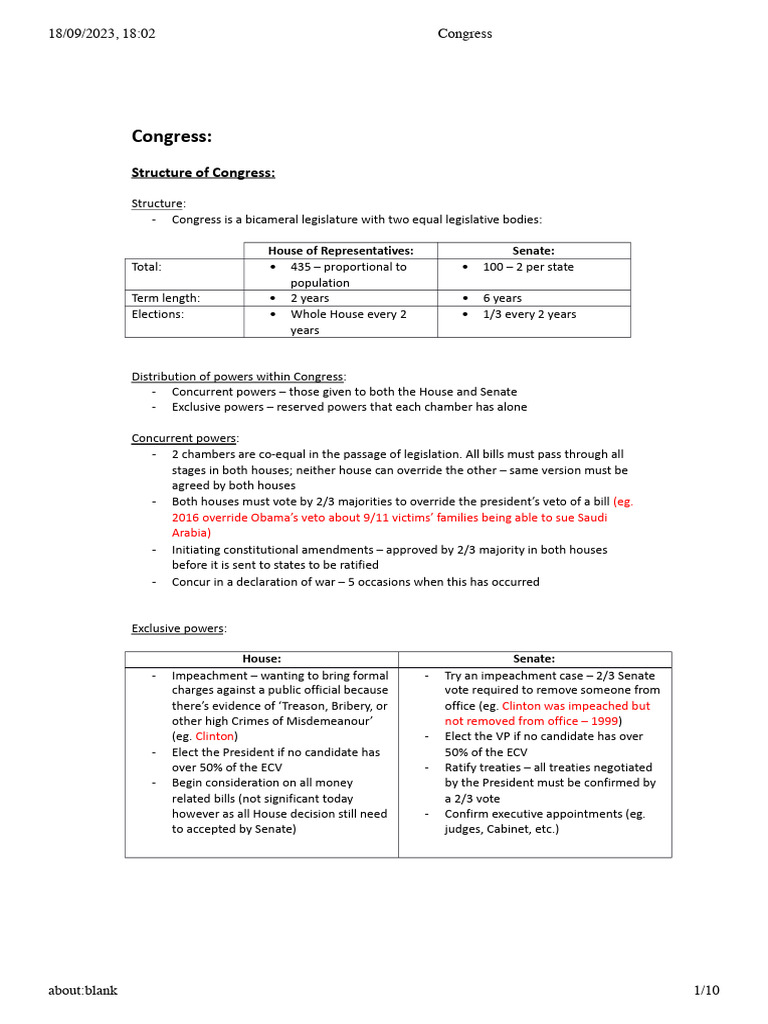 Congress | PDF | American Government | United States Congress