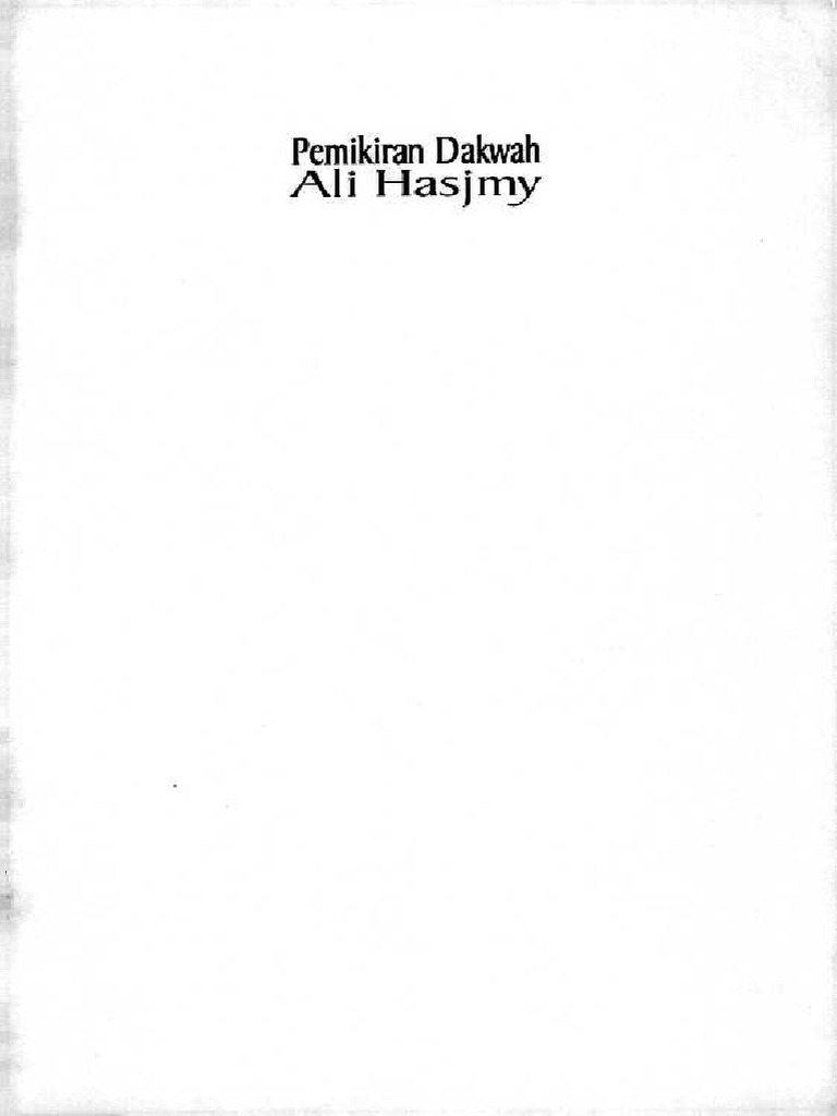 Buku-Pemikiran Dahwah Ali Hasjmy 001 | PDF