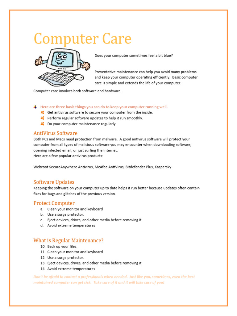 Essential Computer Care Tips | PDF
