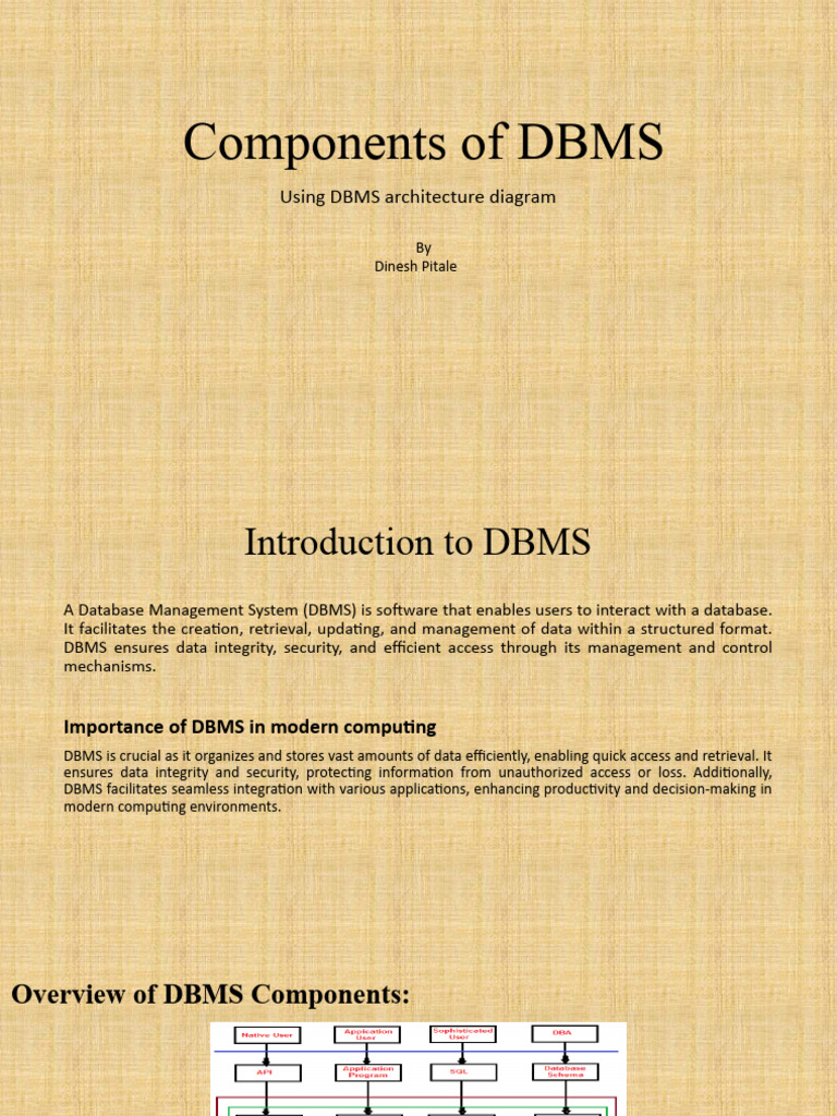 Components of DBMS | Download Free PDF | Databases | Computer Data Storage