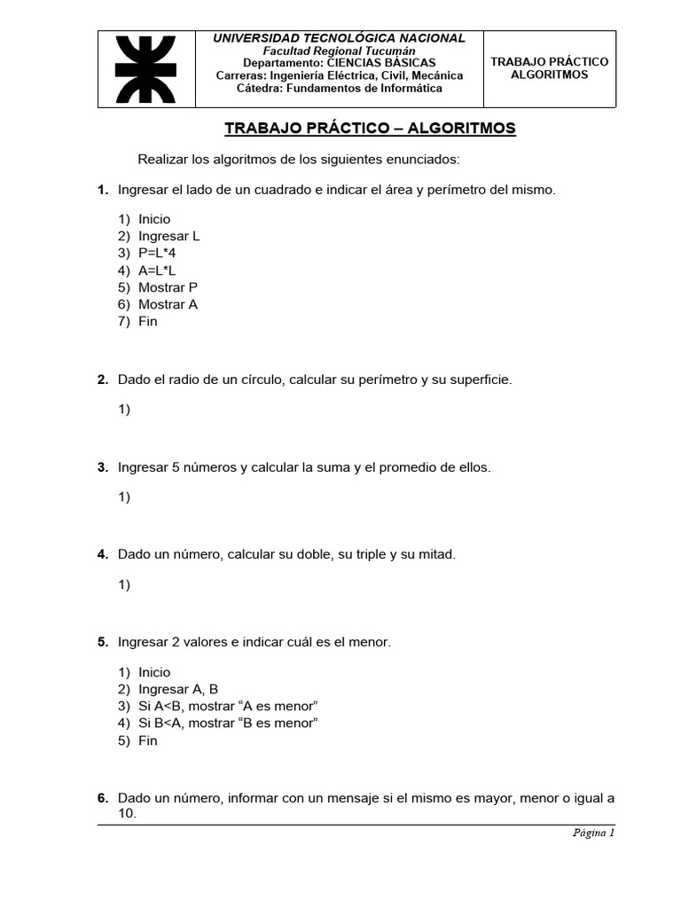 TP Algoritmo 2020 | PDF | Métodos y materiales de enseñanza