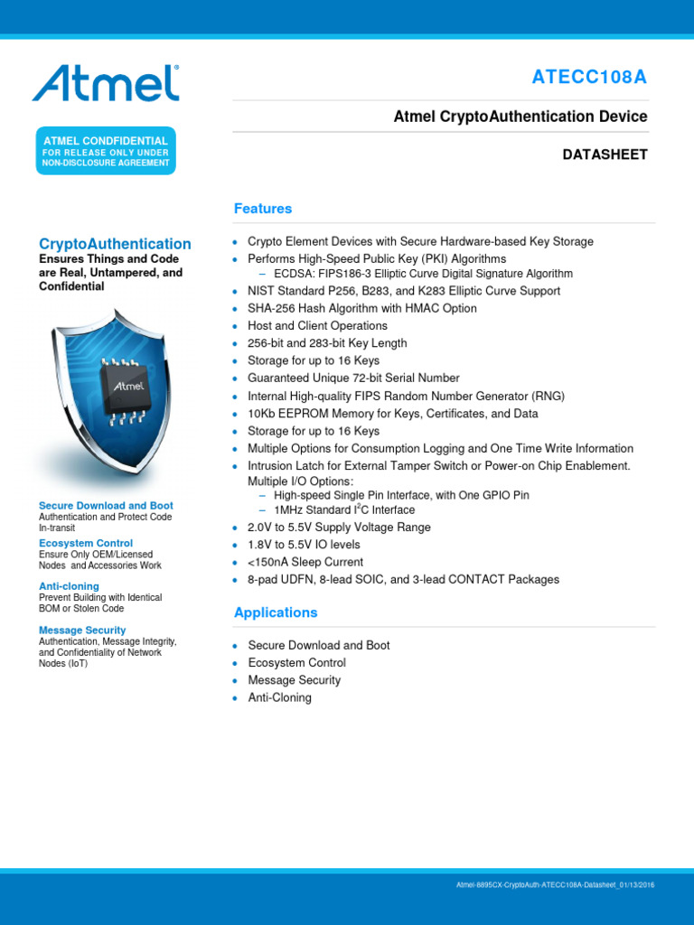 ATECC108A | PDF | Security Engineering | Cryptography