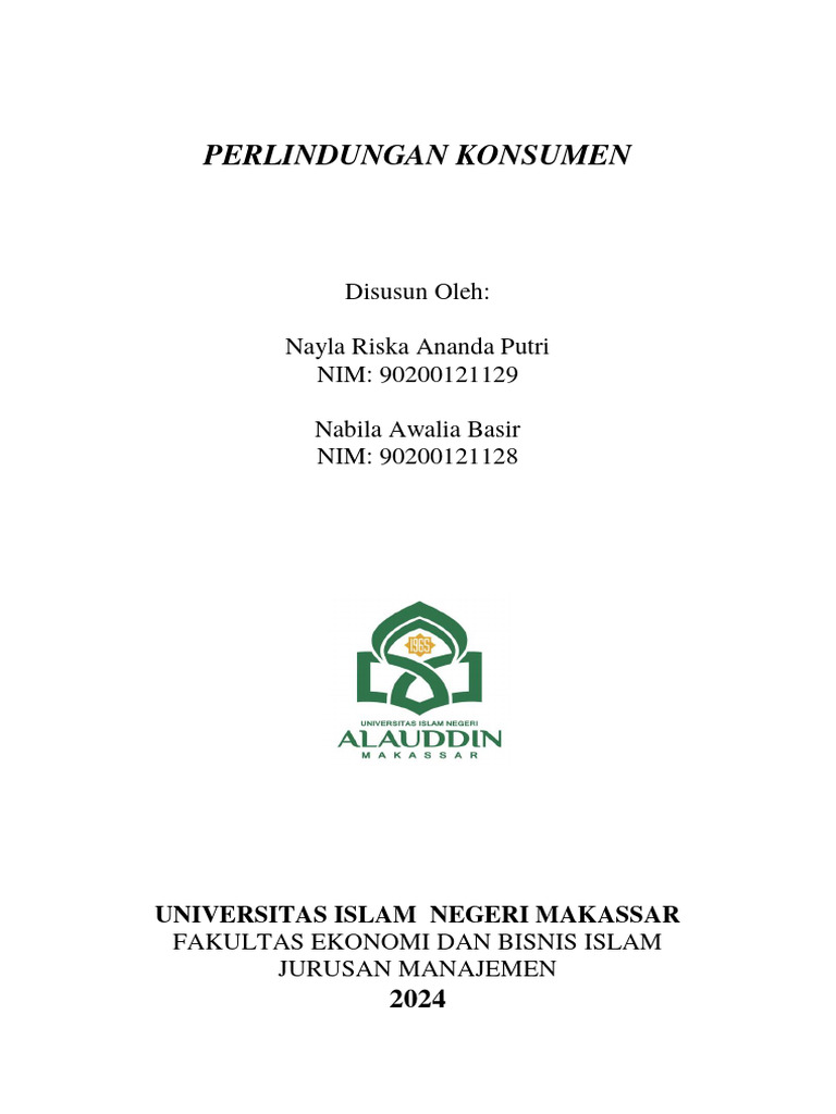 Makalah Perlindungan Konsumen | PDF Makalah Perlindungan Konsumen | PDF