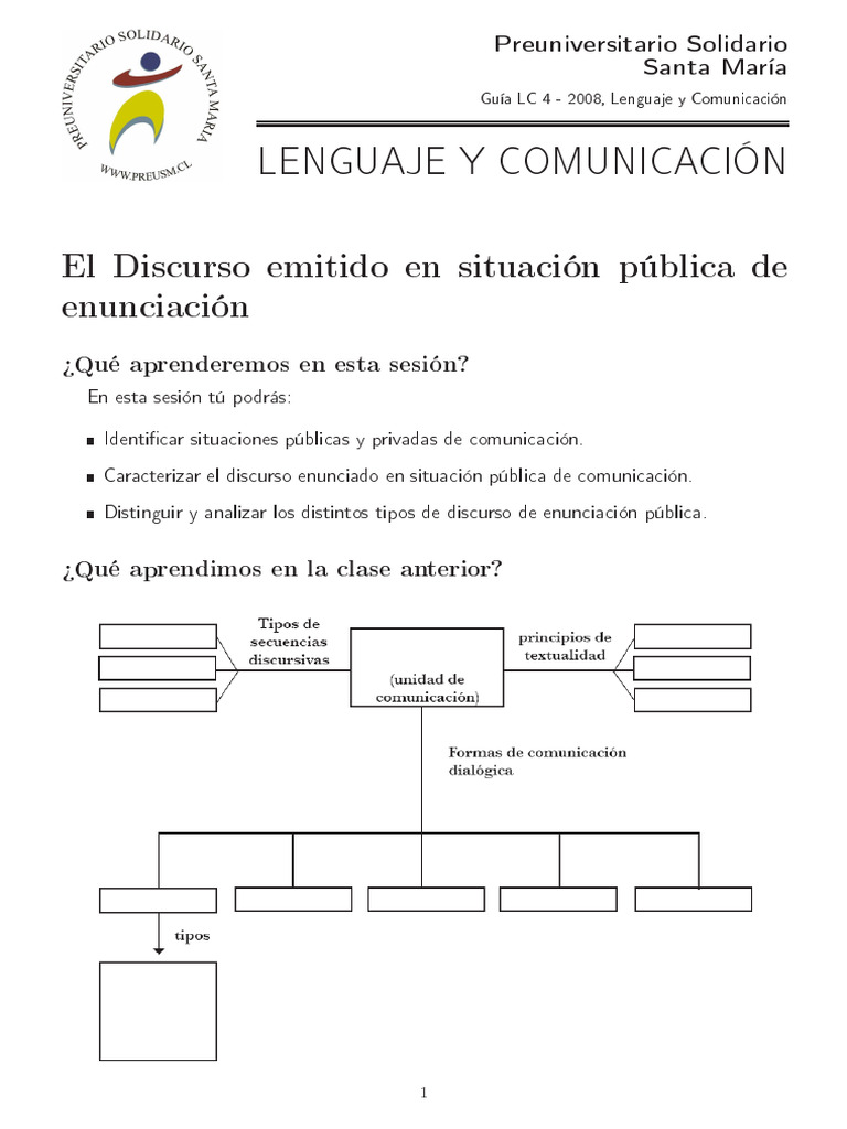 Guia 4 LC Discurso Publico y Enunciado | PDF