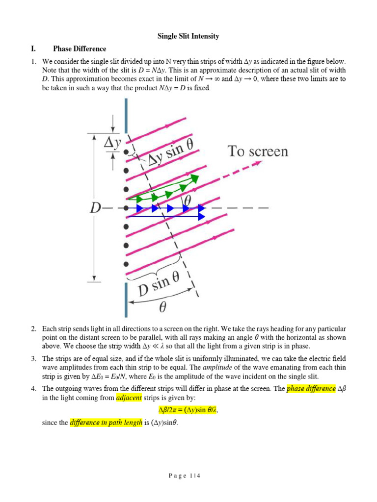 Single Slits Study | PDF | Diffraction | Physical Phenomena