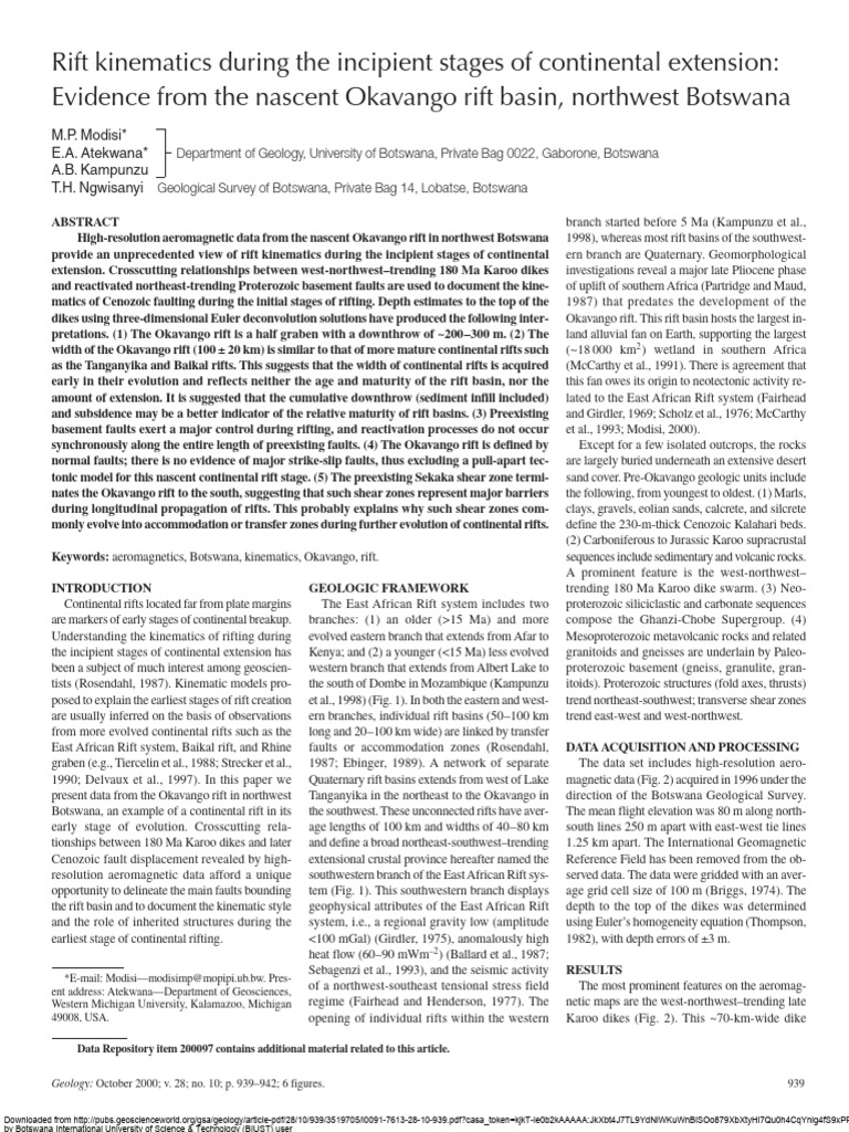 Rift Kinematics During The Incipient Stages of Continental Extension ...