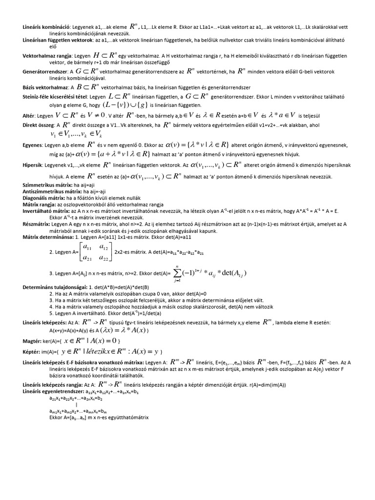 Lineáris Algebra | PDF