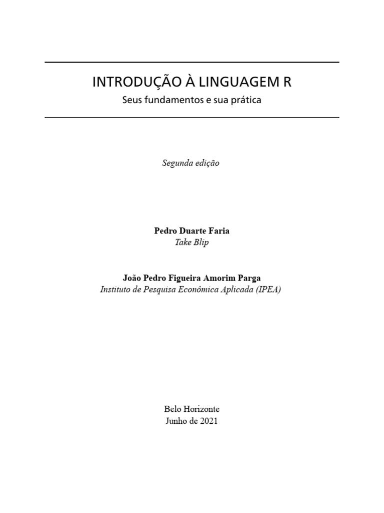 Introducao A Linguagem R Seus Fundamento | PDF | Linguagem de ...