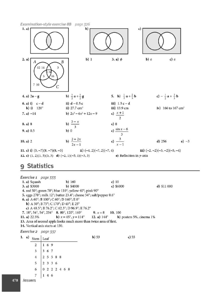 Answers - 9 Statistics | PDF