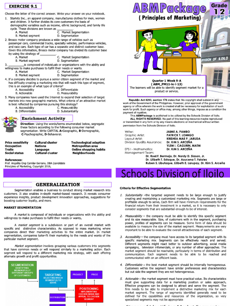 G12 Principles of MKTG Q1WK9 | PDF G12 Principles of MKTG Q1WK9 | PDF