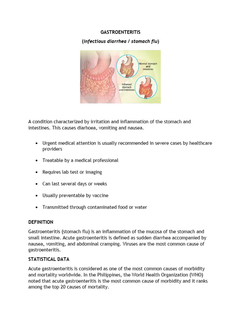 gastroenteritis_handout | PDF | Diarrhea | Human Feces