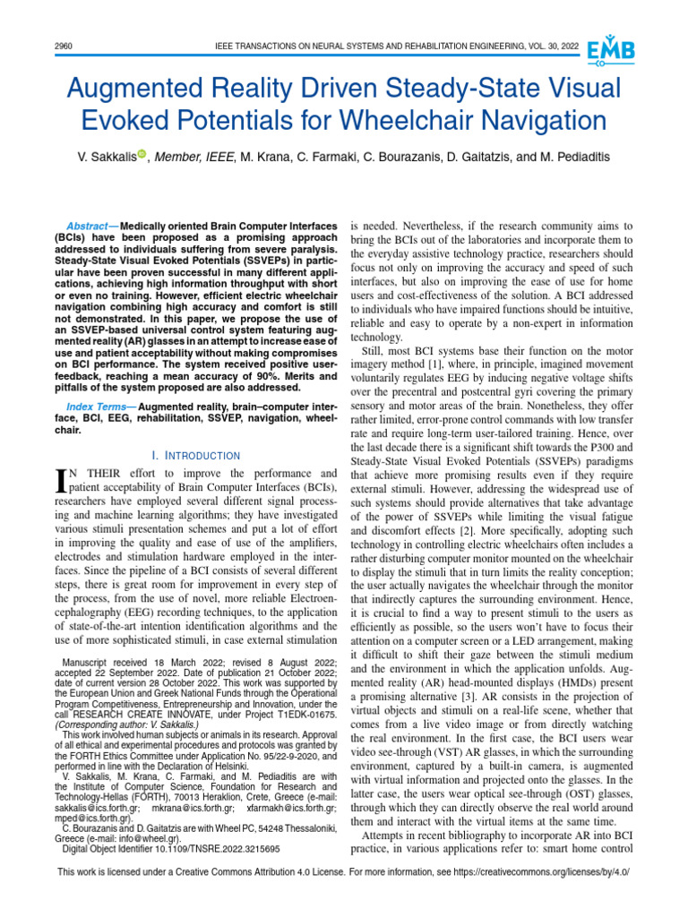 Augmented Reality Driven Steady-State Visual Evoked Potentials For Wheelchair Navigation | PDF ...