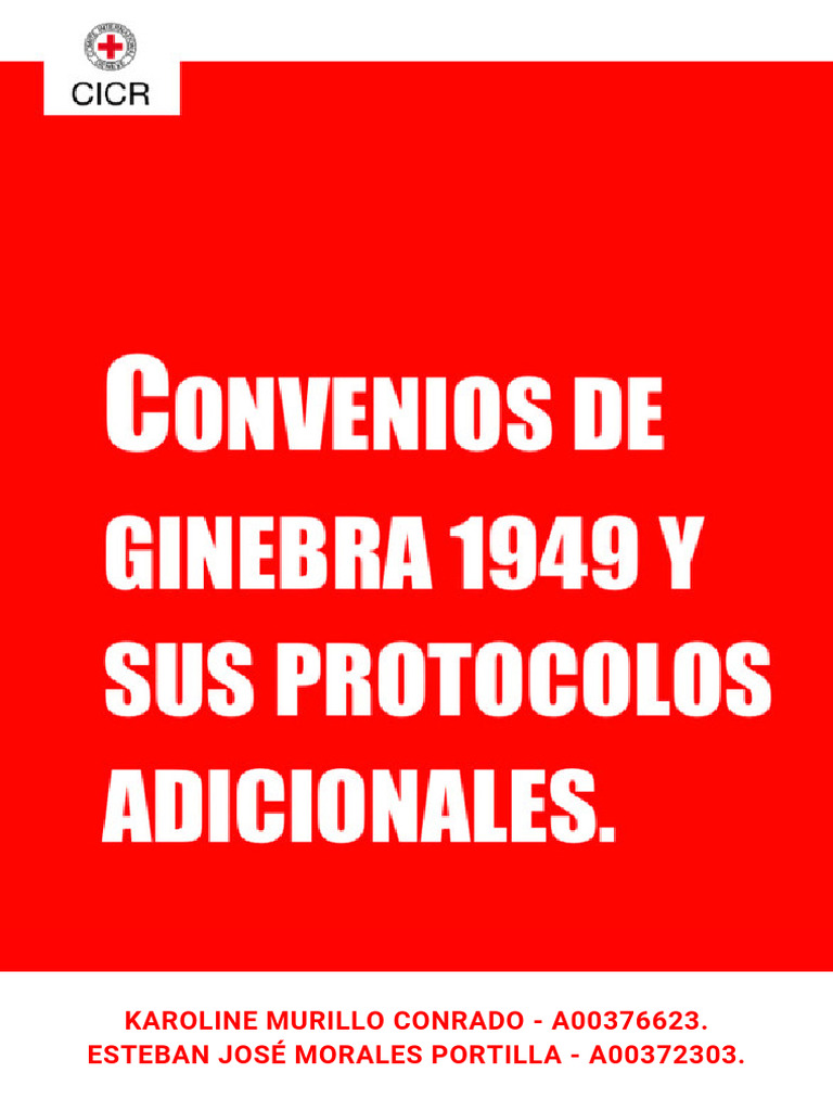 Convenios de Ginebra de 1949 y Sus Protocolos Adicionales | PDF | Ley humanitaria internacional ...