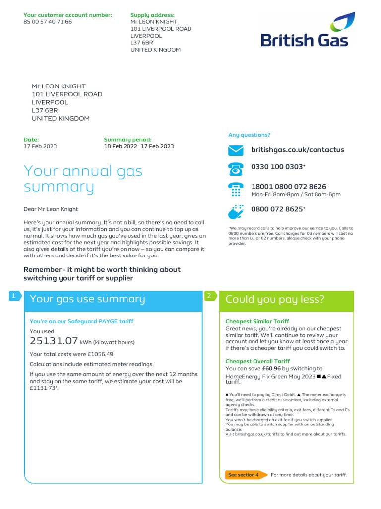 British Gas | PDF | Fee