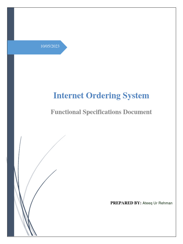 FSD - Internet Ordering System | PDF | Specification (Technical Standard) | Internet