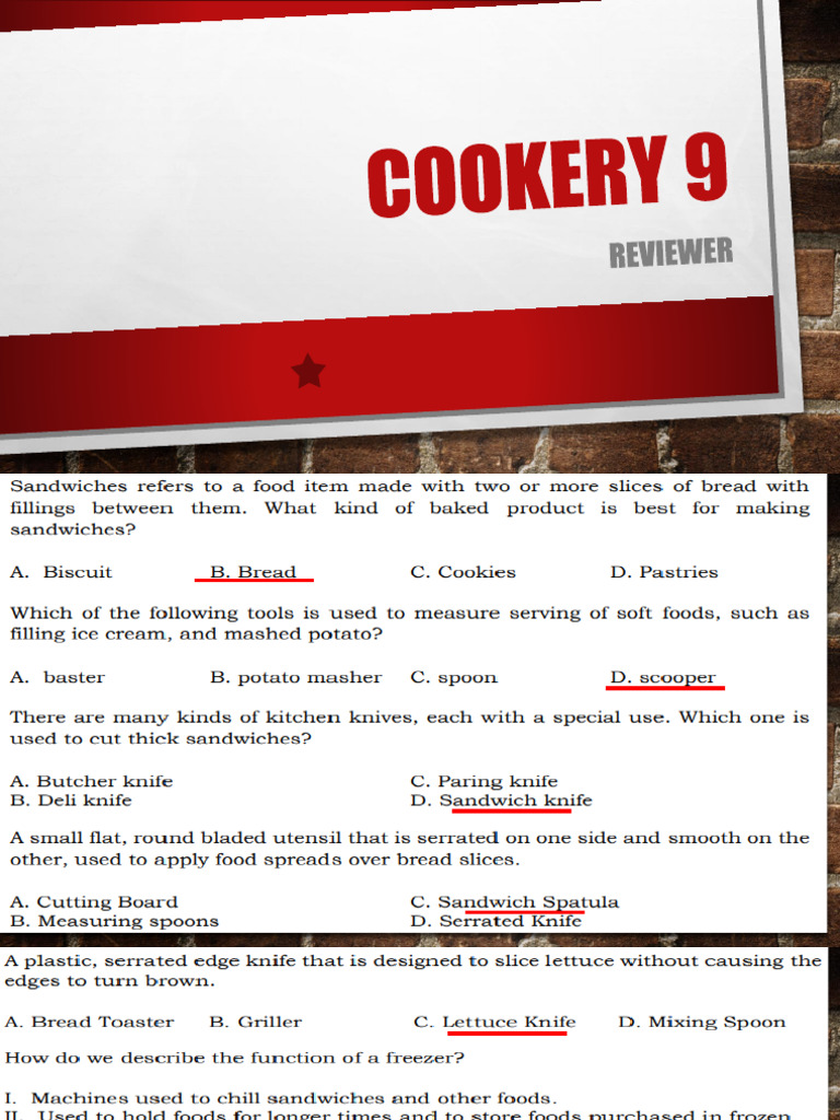Cookery 9 Reviewer.1 | PDF