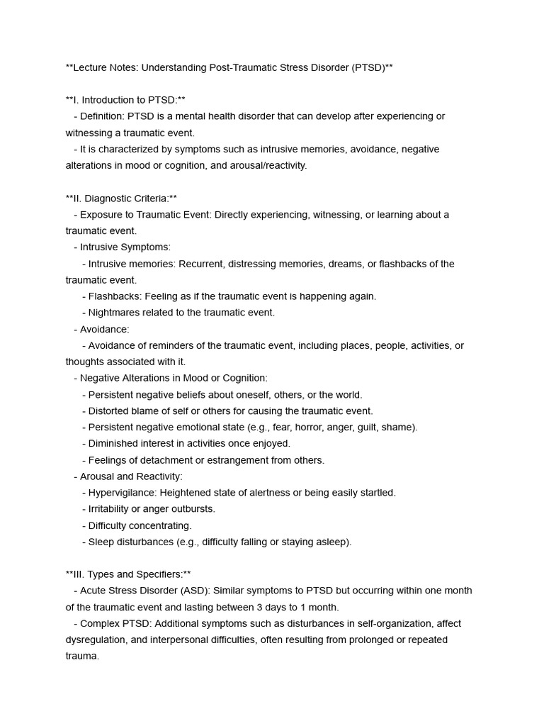 PTSD | PDF | Psychological Trauma | Dissociation (Psychology)