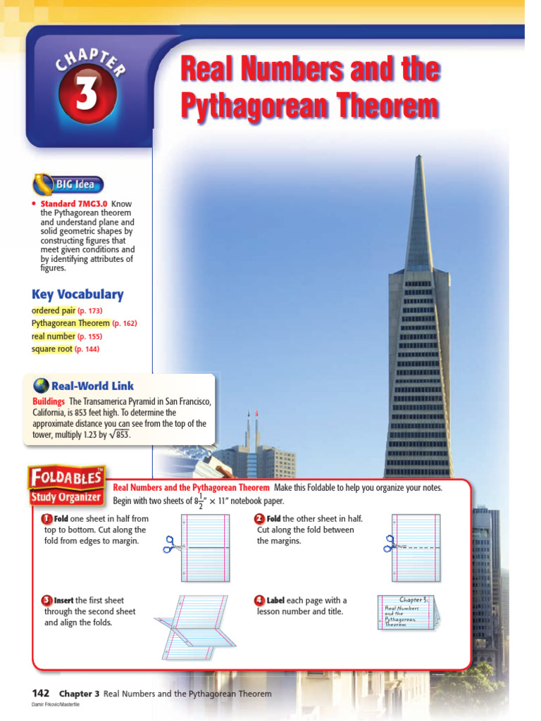 Pythagorean Theorem and Real Numbers | PDF