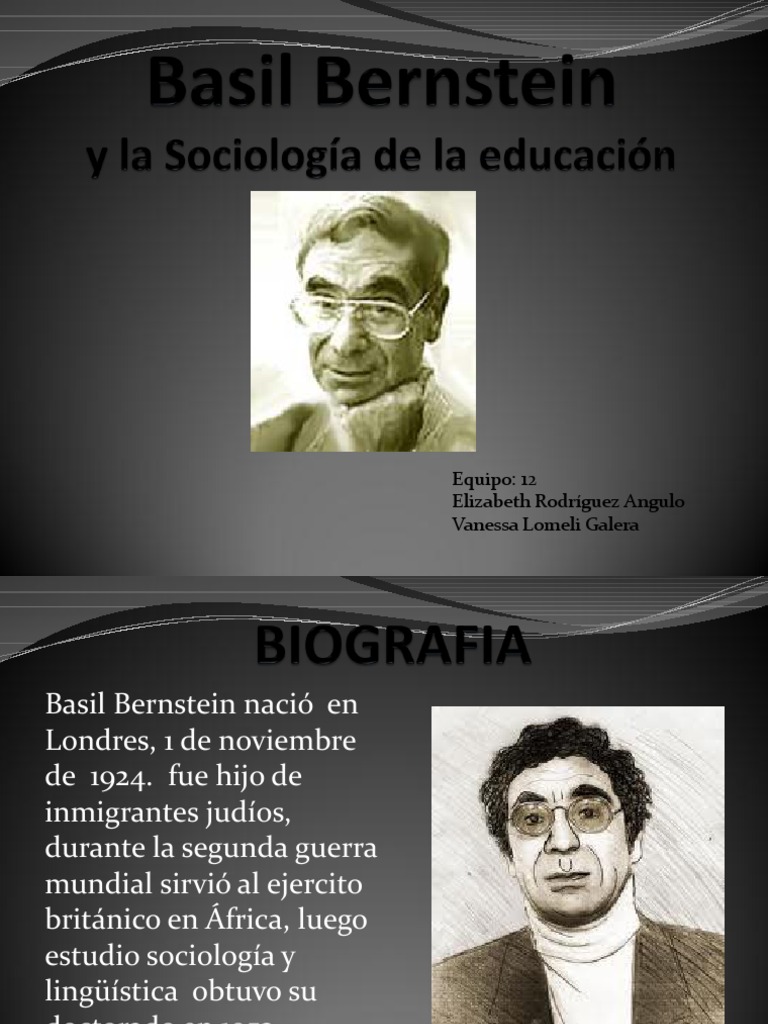 Diapositivas Basil Bernstein Expo | PDF | marxismo | Sociología