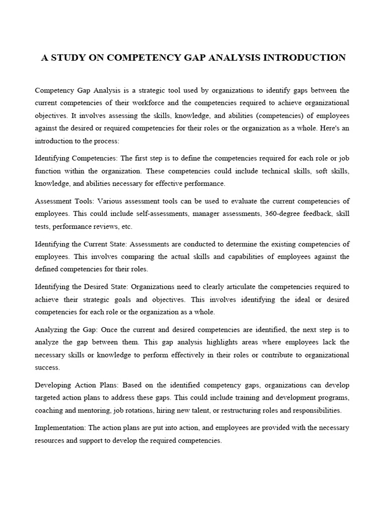 Competency Gap Analysis Study | PDF | Business