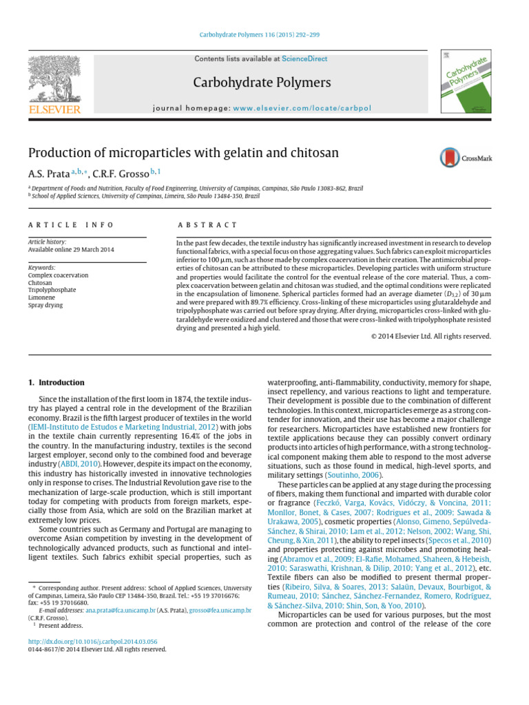 (PRata 2015) Production of Microparticles.. | PDF | Acid Dissociation ...
