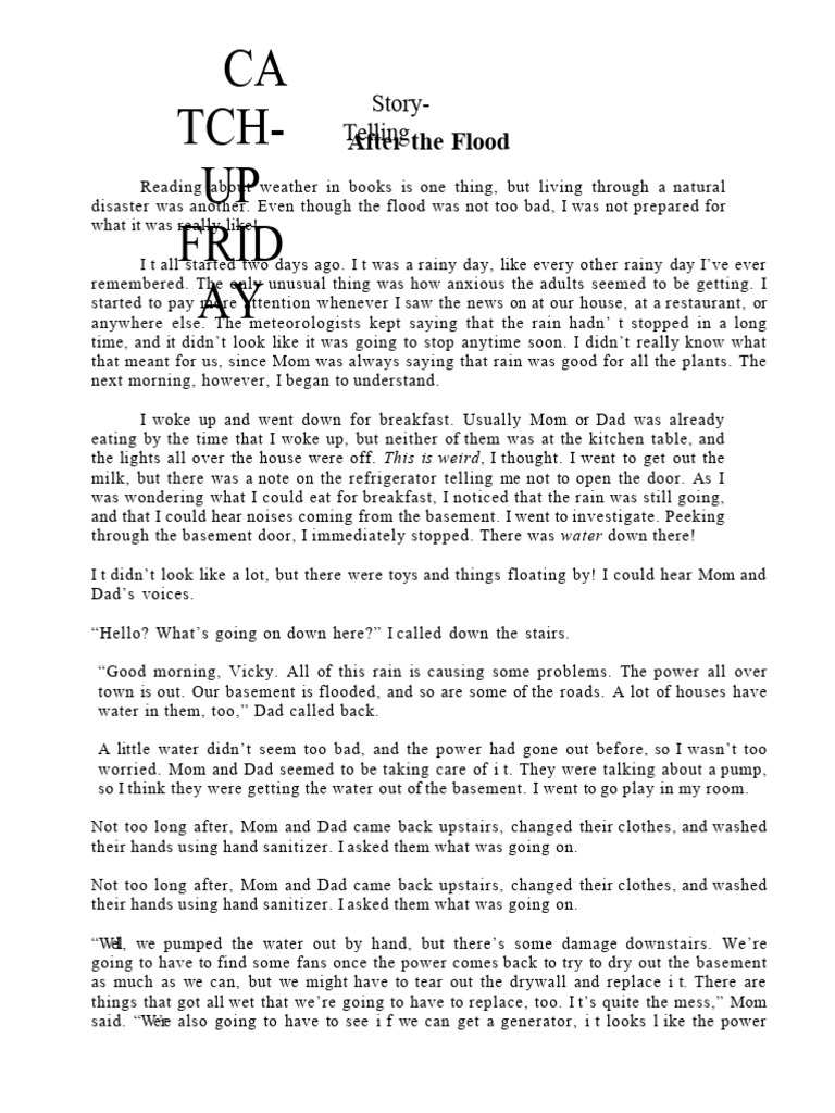 5th Grade 5 Reading After Flood | PDF