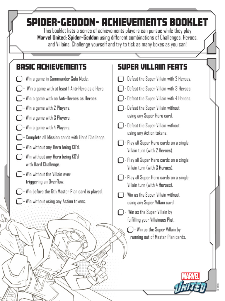 Achievement Booklet Spidergeddon | PDF | Spider Man | Characters Created
