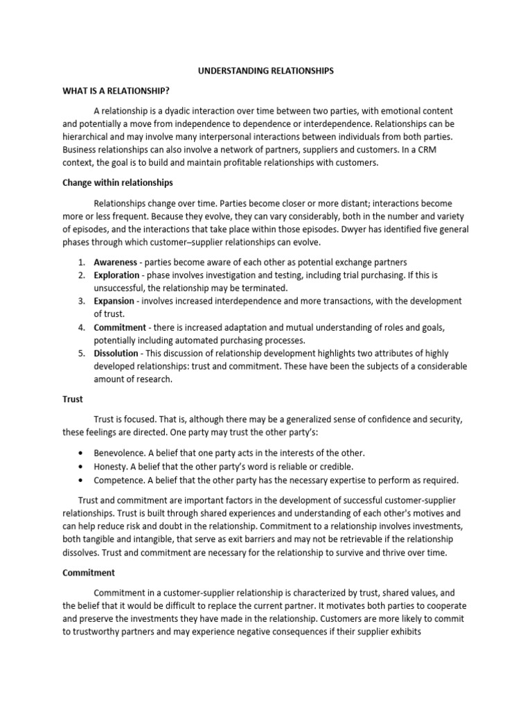 Understanding Relationship Dynamics | PDF | Customer Satisfaction ...