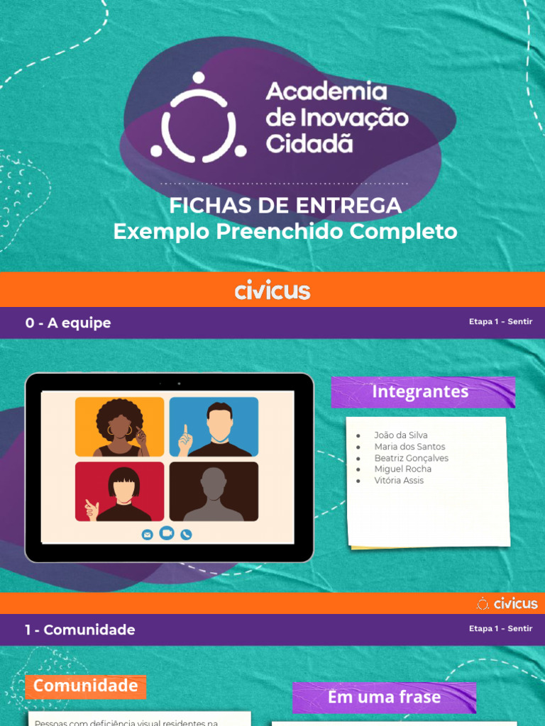 2 - Exemplo Completo - Fichas de Entrega AIC | PDF | Deficiência visual | Aplicativo para celular