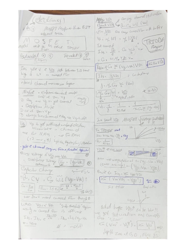 CMOS ,Amplifiers ,Frequency response summey and notes | PDF