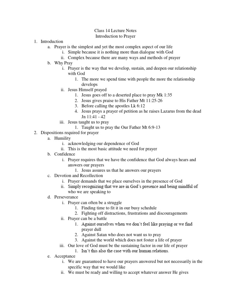 Class 14 Reading Notes Pdf Prayer Liturgy