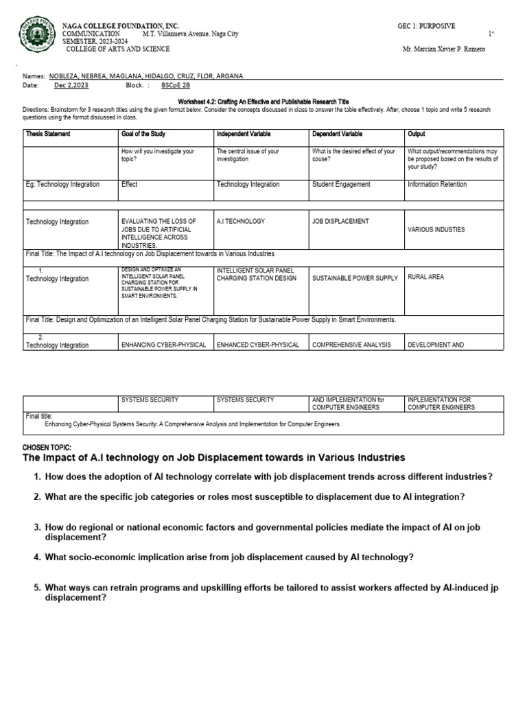 Research Titles Format | PDF | Artificial Intelligence | Intelligence ...