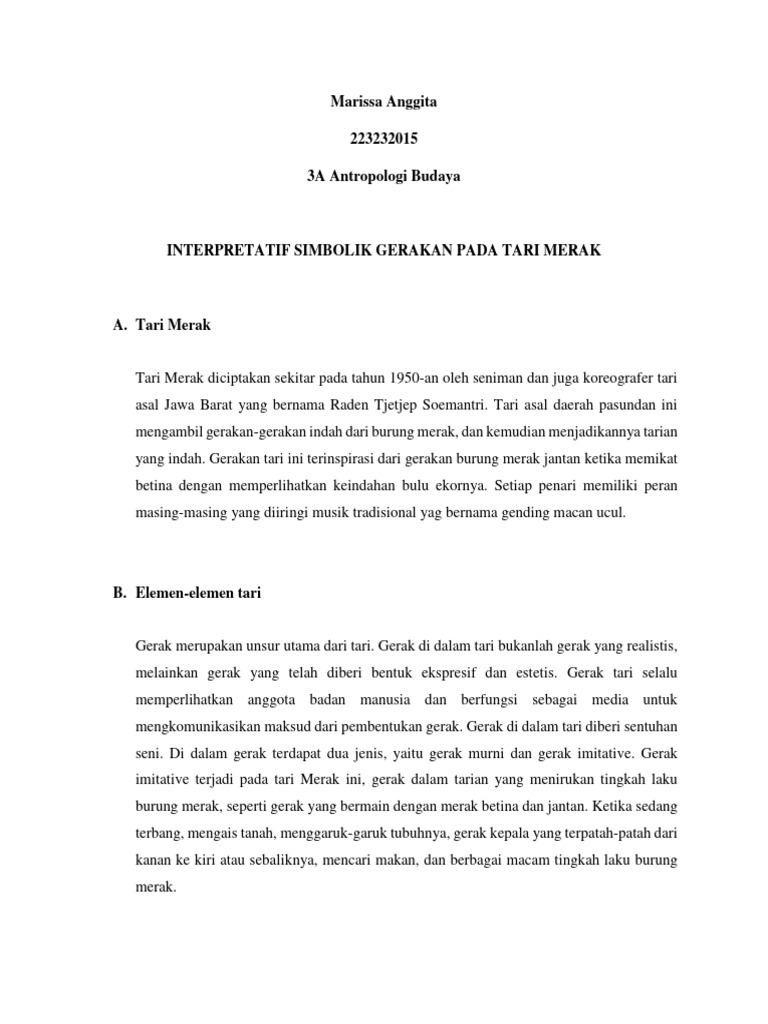 Interpretasi Gerak Tari Merak | PDF | Seni